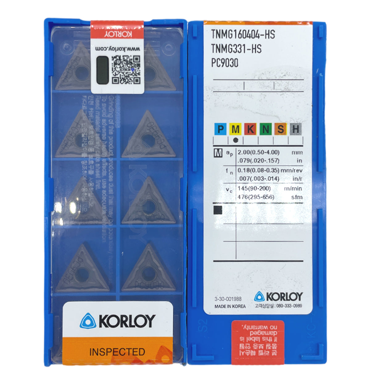 Korloy TNMG160404/08 HS PC9030 carbide insert ss grade pack of 10 – Jaibros