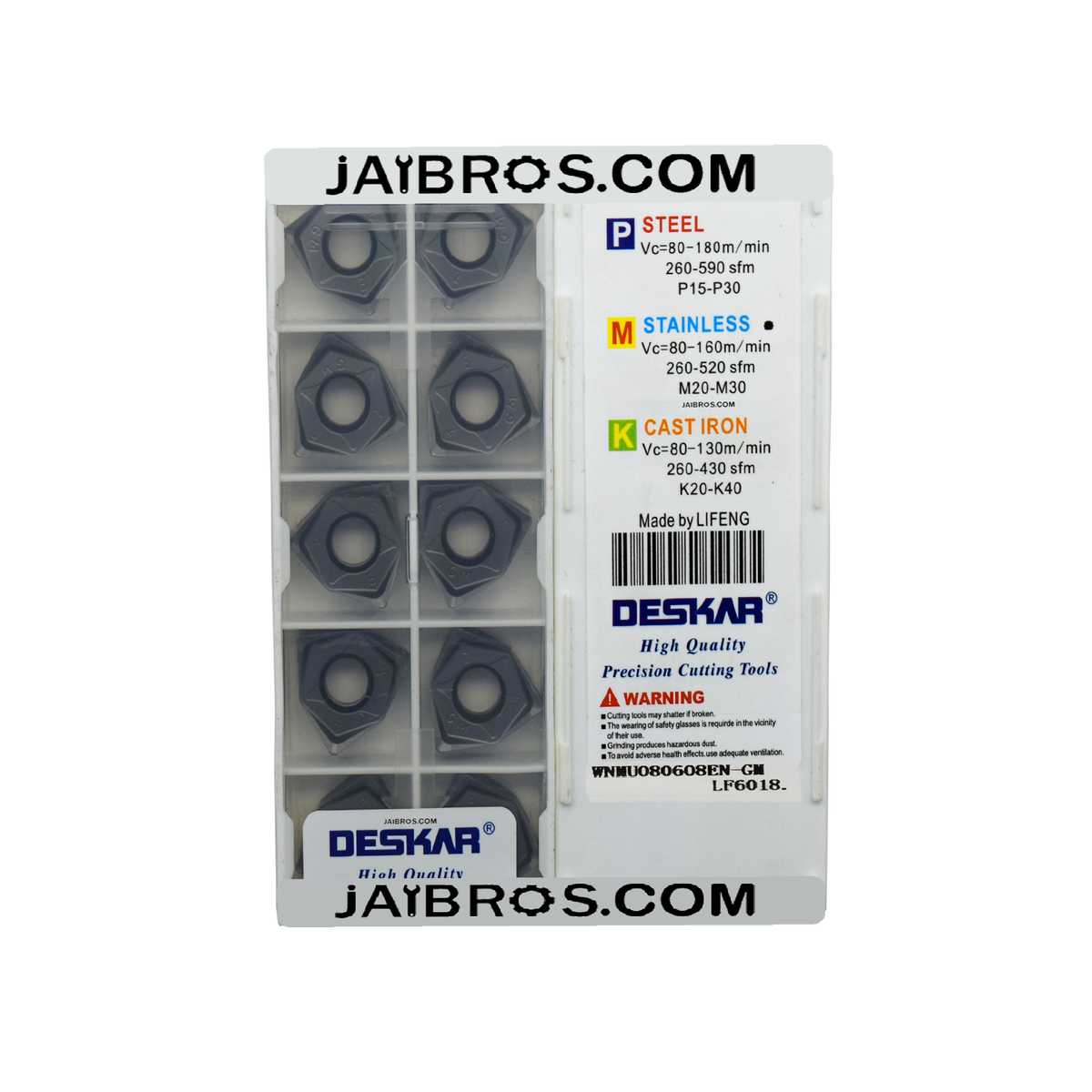 Buy Deskar Carbide Inserts WNMU080608 Steel & SS Pack of 10 – Jaibros