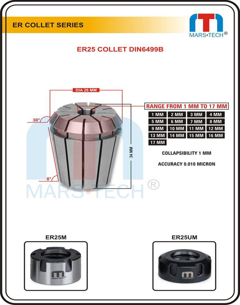Buy Top Quality Collet ER Types From ER8 to ER50 Sizes – Jaibros